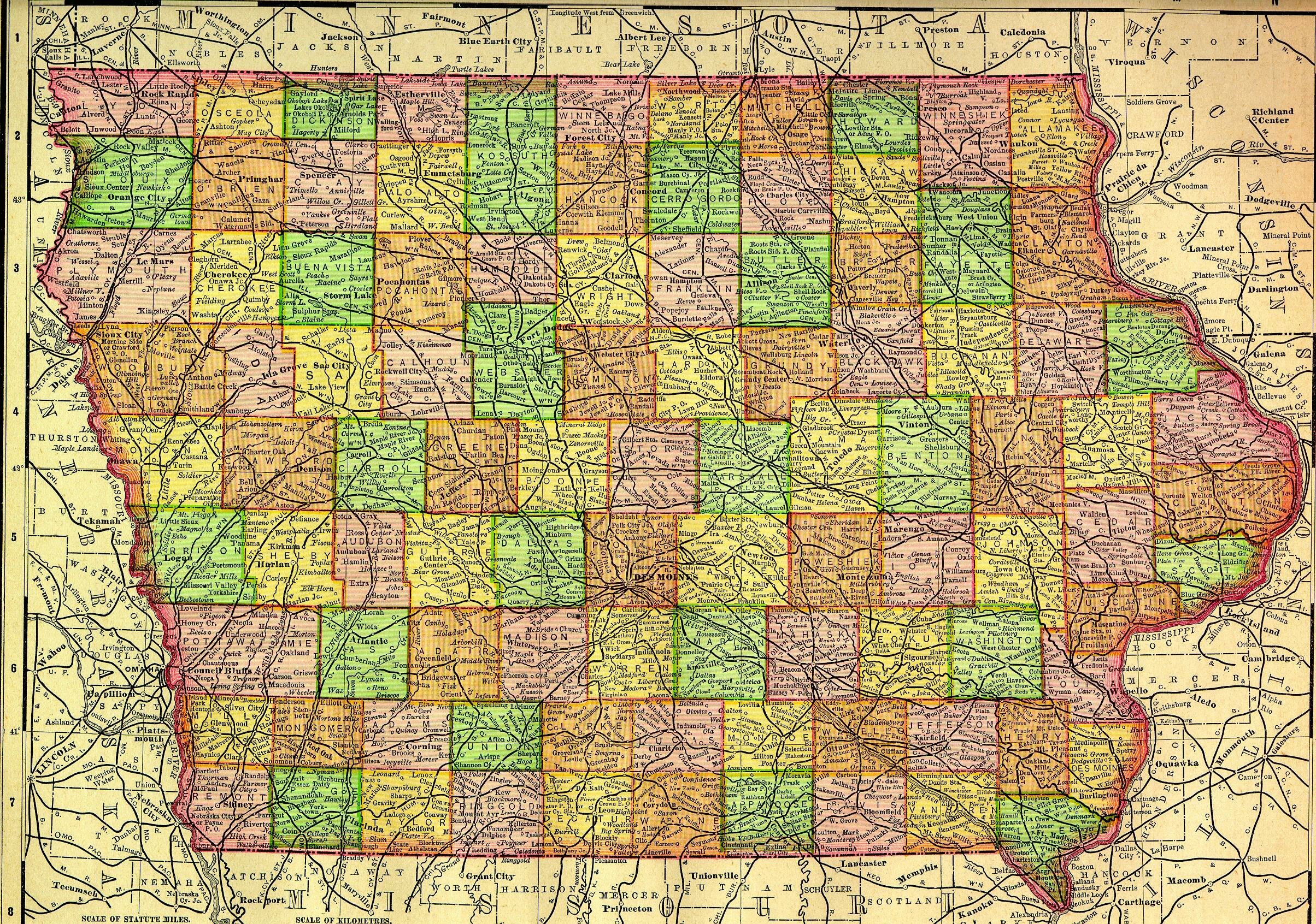 Iowa Counties Map Room